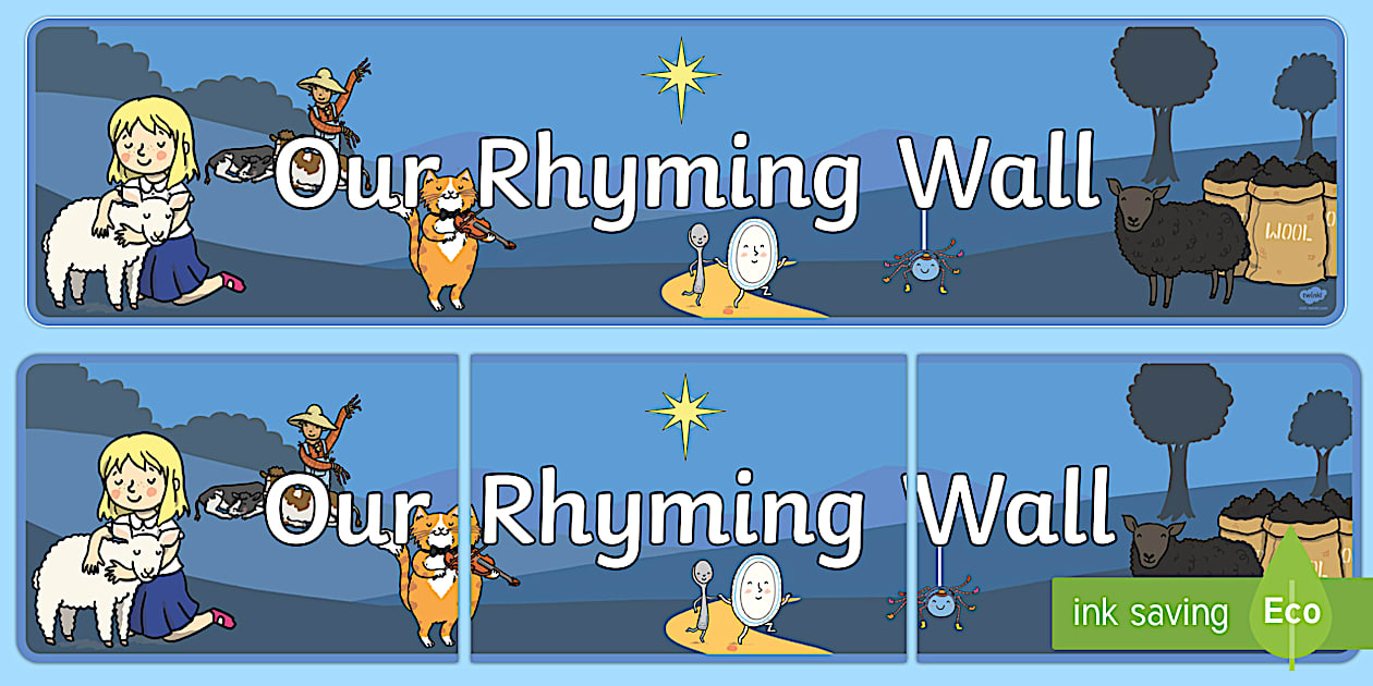 Our Rhyming Wall Display Banner (teacher made) - Twinkl