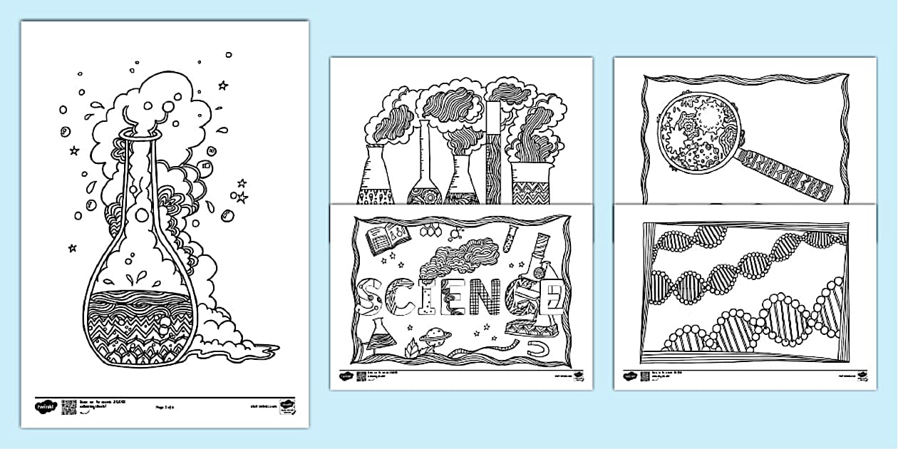 Science Colouring Pages - Themed Mindfulness Activity