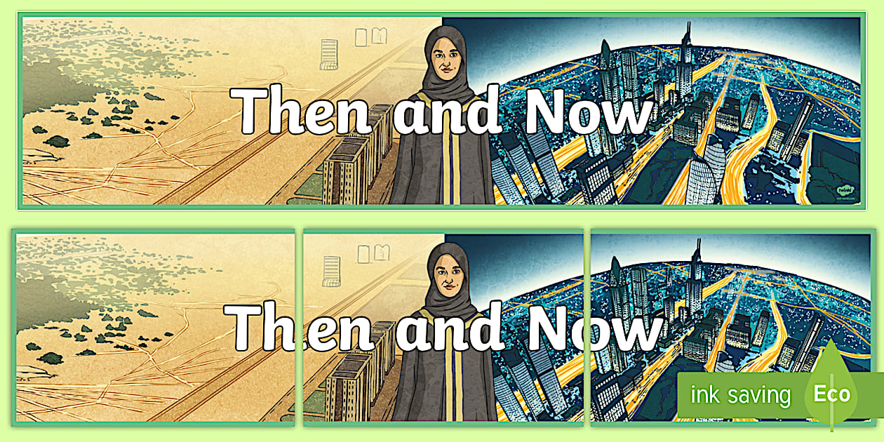 Cursive Then and Now Display Banner (teacher made) - Twinkl