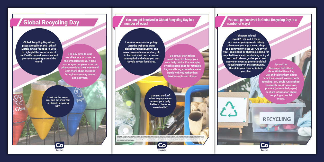 Global Recycling Day Poster (Teacher-Made) - Twinkl