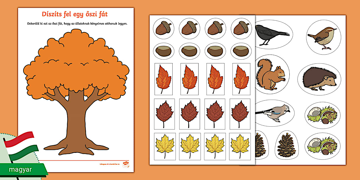 Őszi Fadíszítős Feladat Gyerekeknek - Finommotorika - Twinkl