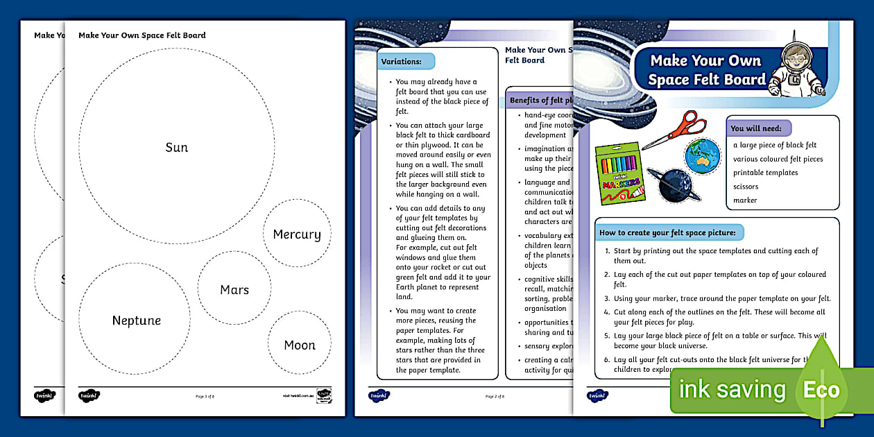 Make Your Own Space Felt Board (teacher made) - Twinkl