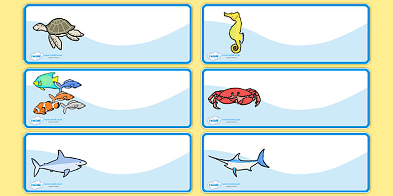 Editable Peg Drawer Labels Sea Creatures French - Twinkl
