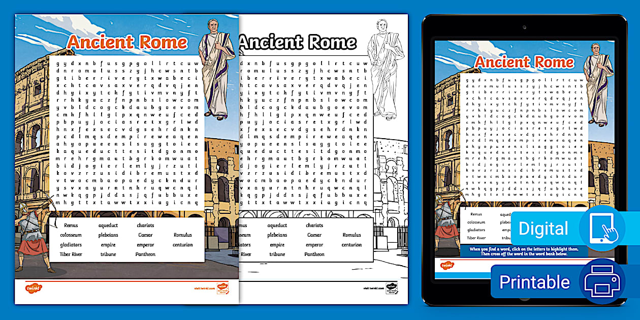 Ancient Rome Word Search for 6th-8th Grade (Teacher-Made)