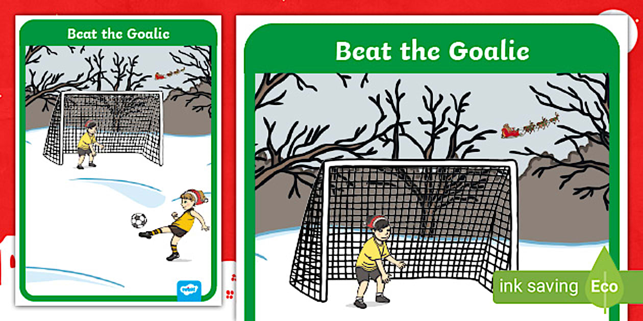 Christmas Themed Beat the Goalie Poster (teacher made)