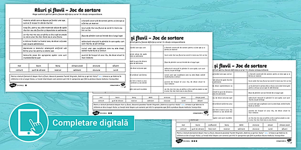 Râuri și fluvii - Joc de asociere diferențiat - Twinkl