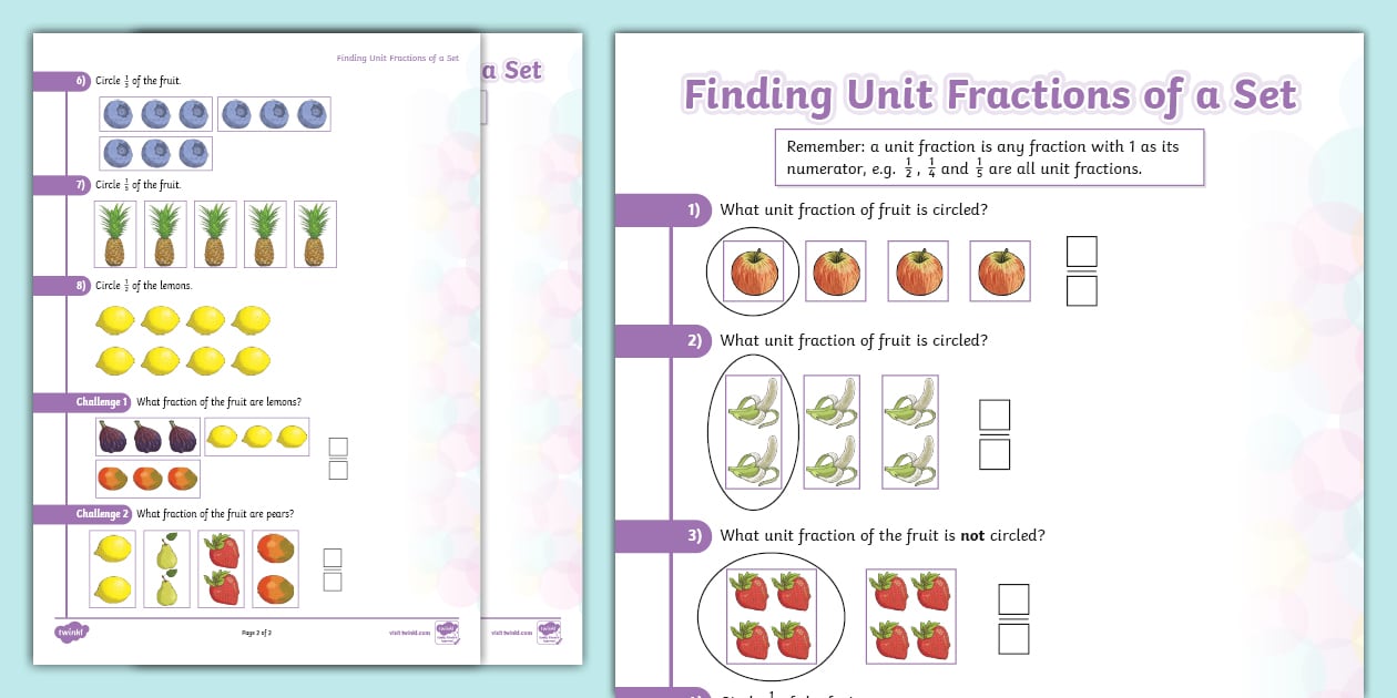 👉 Finding Unit Fractions of a Set - Twinkl - KS2 - Twinkl