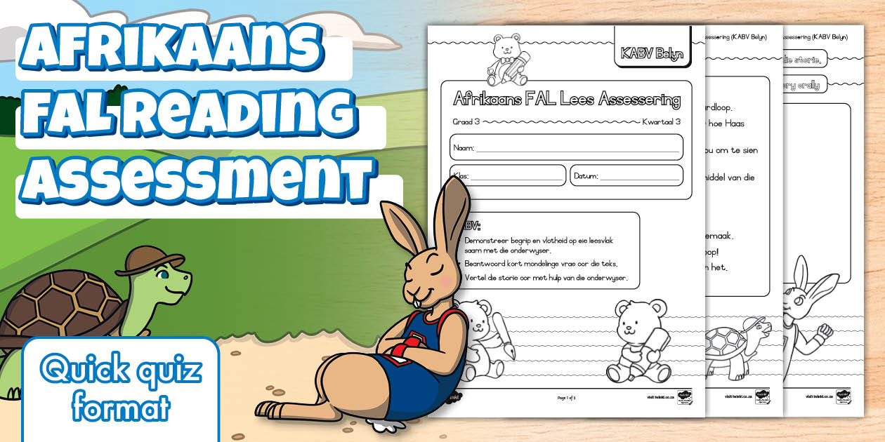 Gr 3 Afrikaans FAL Kwartaal 3 Lees Assessering (KABV Belyn)