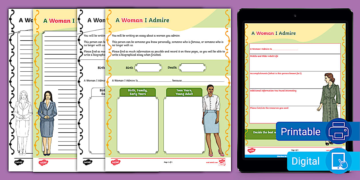Woman I Admire Writing Prompt | ELA Resources | Twinkl USA