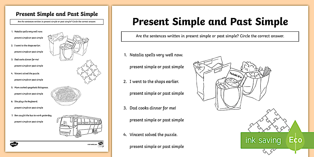 Editable Identifying Present Simple or Past Simple Tense Worksheet