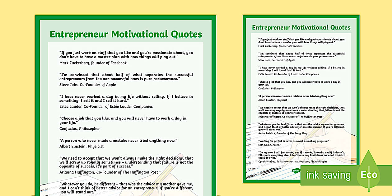 Motivational Quotes for Enterprise Week Display Posters