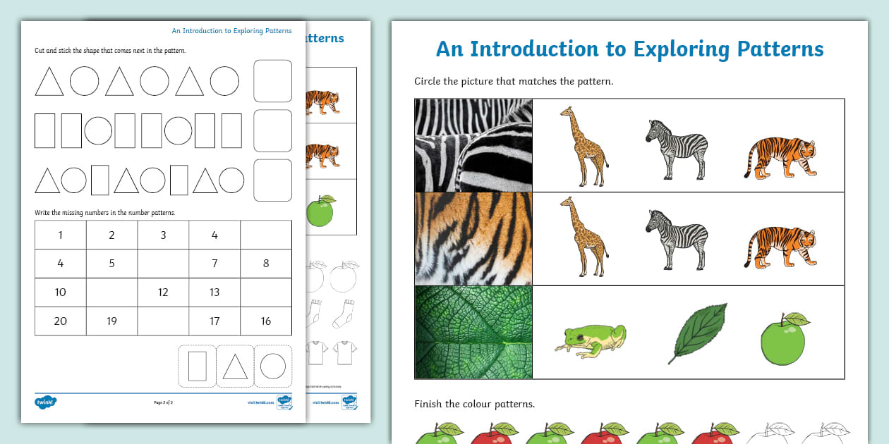 An Introduction To Exploring Patterns Activity Sheet