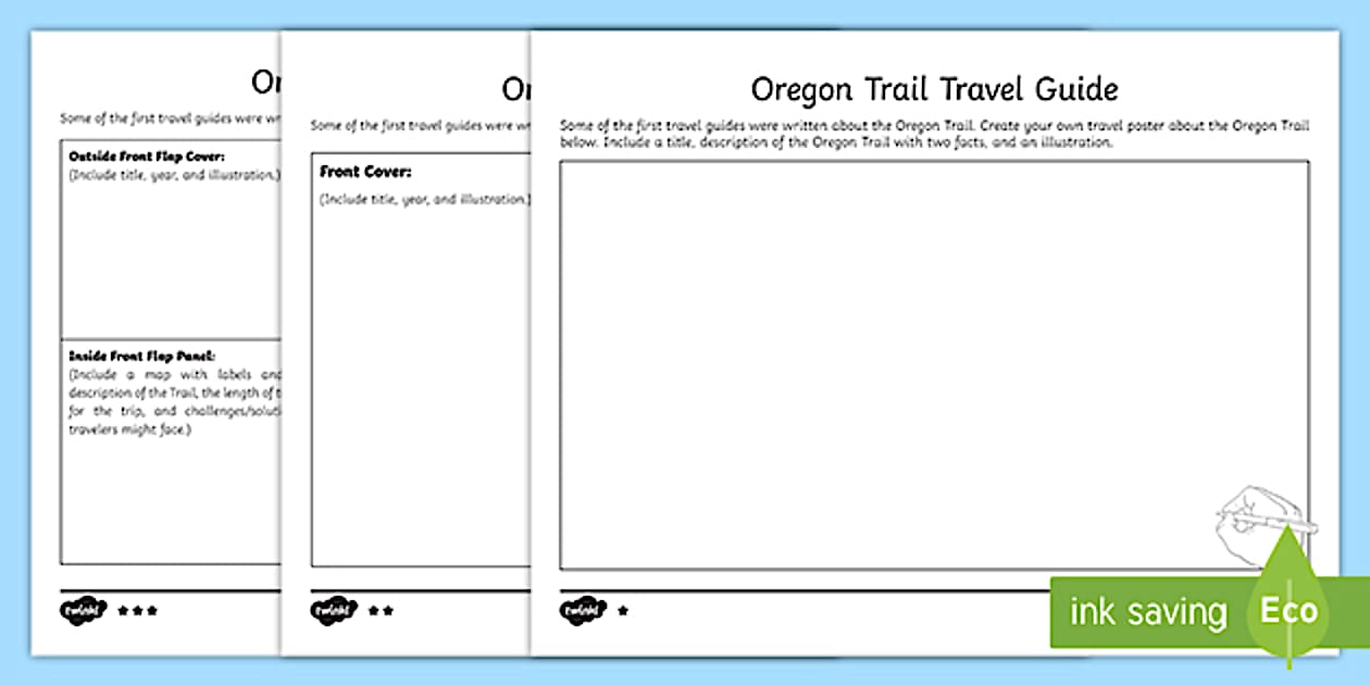 Oregon Trail Travel Guide Differentiated Worksheet - Twinkl