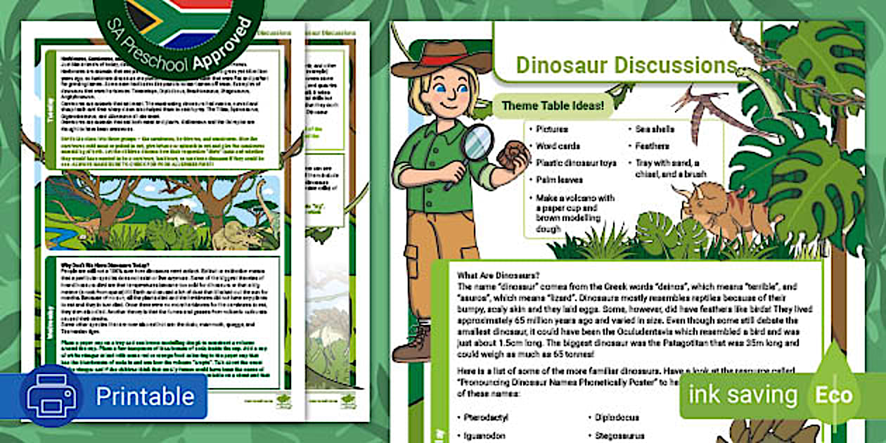 Dinosaurs Morning Ring Discussion Sheets (teacher made)