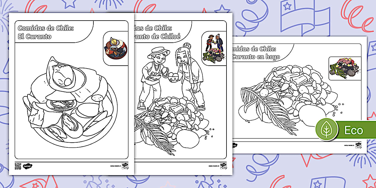 Hoja para Colorear: El Curanto (teacher made) - Twinkl