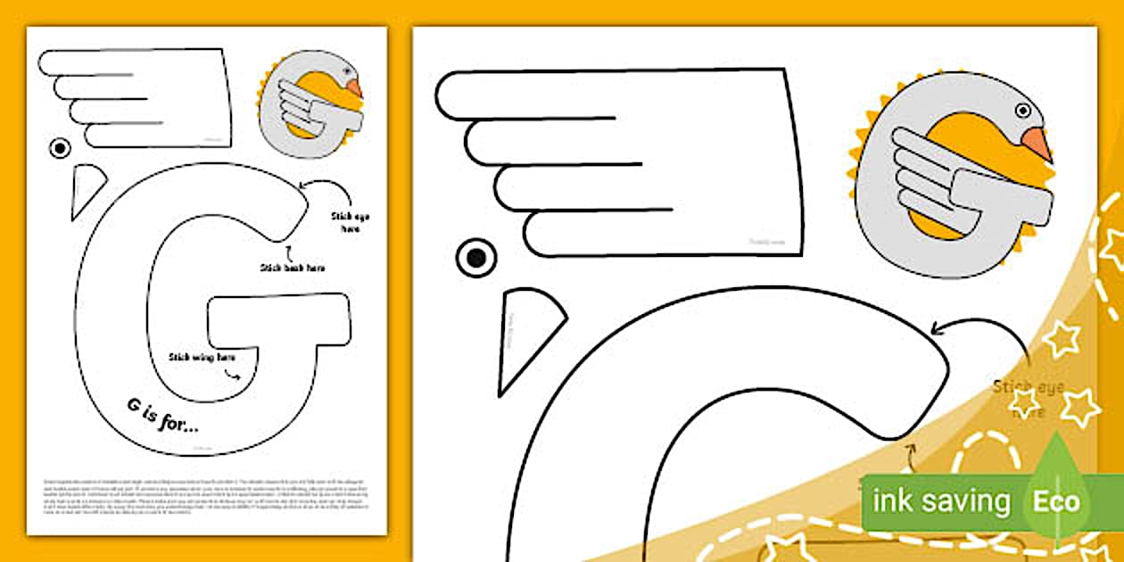 Make Your Own Alphabet Animals - G (teacher made) - Twinkl