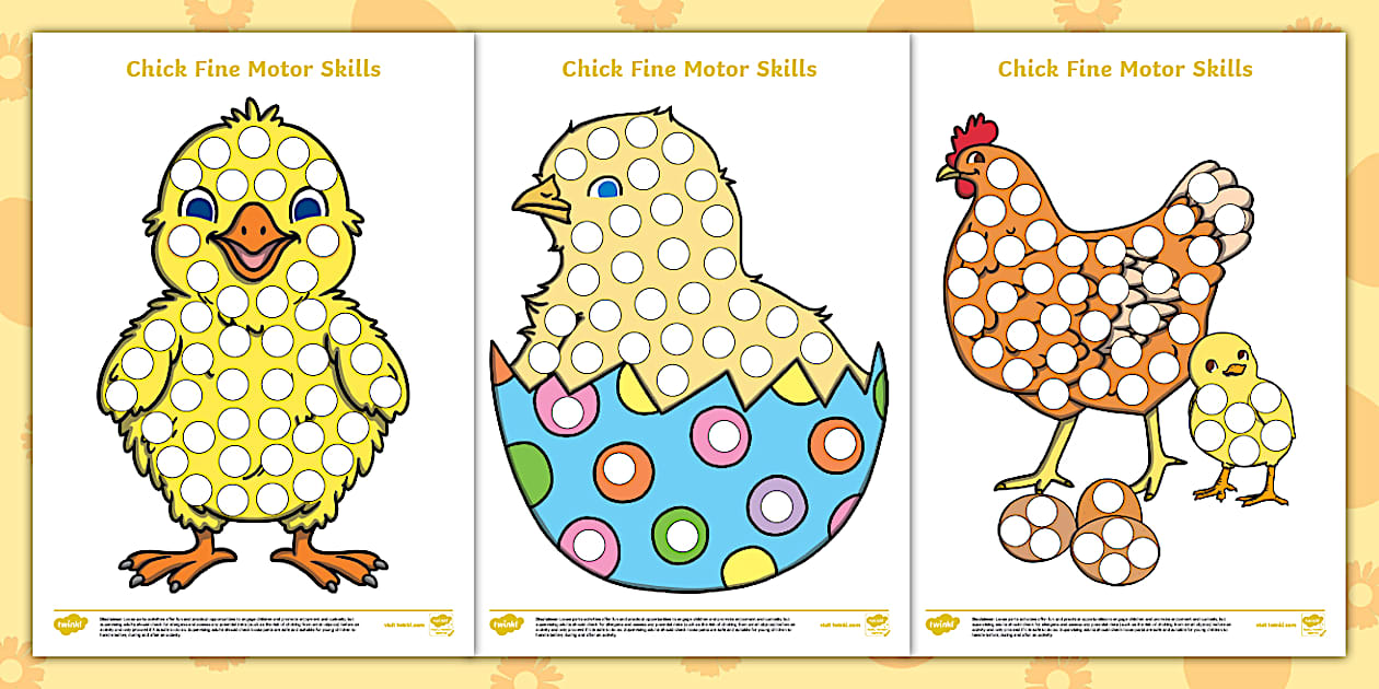 Chick Button Placing Fine Motor Skills Activity | Twinkl