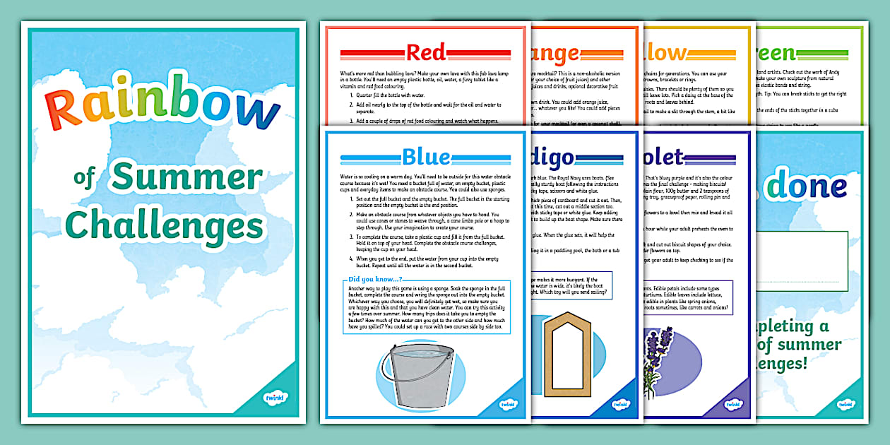 KS2 Rainbow of Summer Challenges (teacher made) - Twinkl