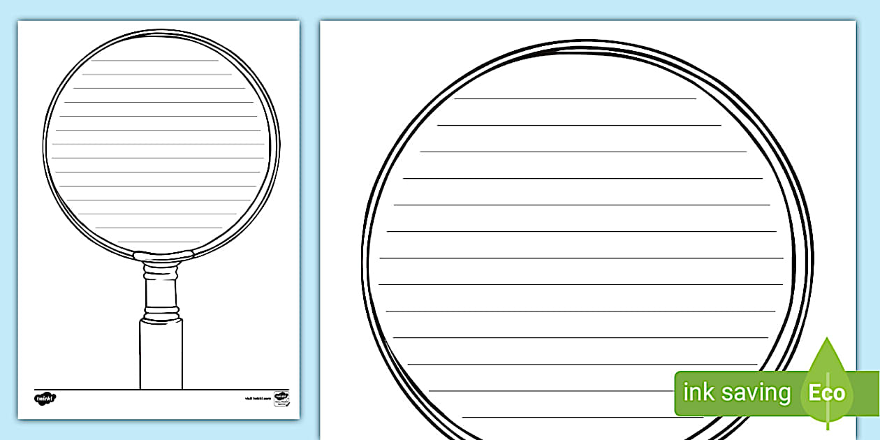 Magnifying Glass Writing Template (Teacher-Made) - Twinkl