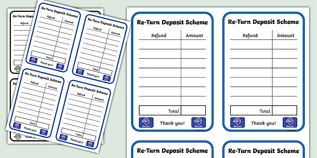 Re-Turn Refund Receipt Writing Templates (teacher made)