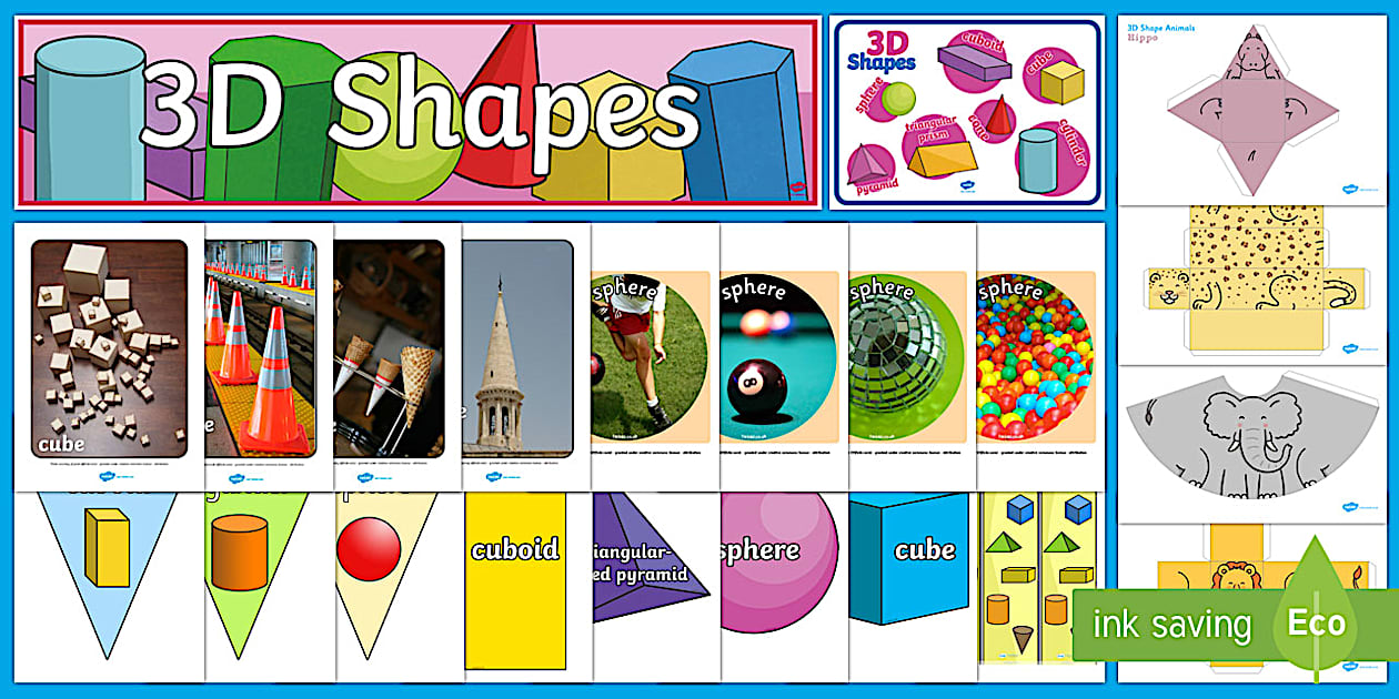 3D Shapes Discover and Learn Display Pack - Twinkl