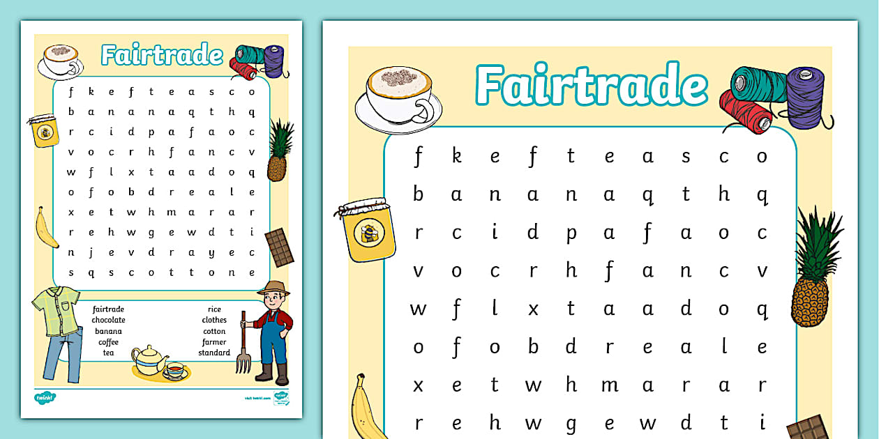 Fairtrade Fortnight Wordsearch Differentiated (teacher made)