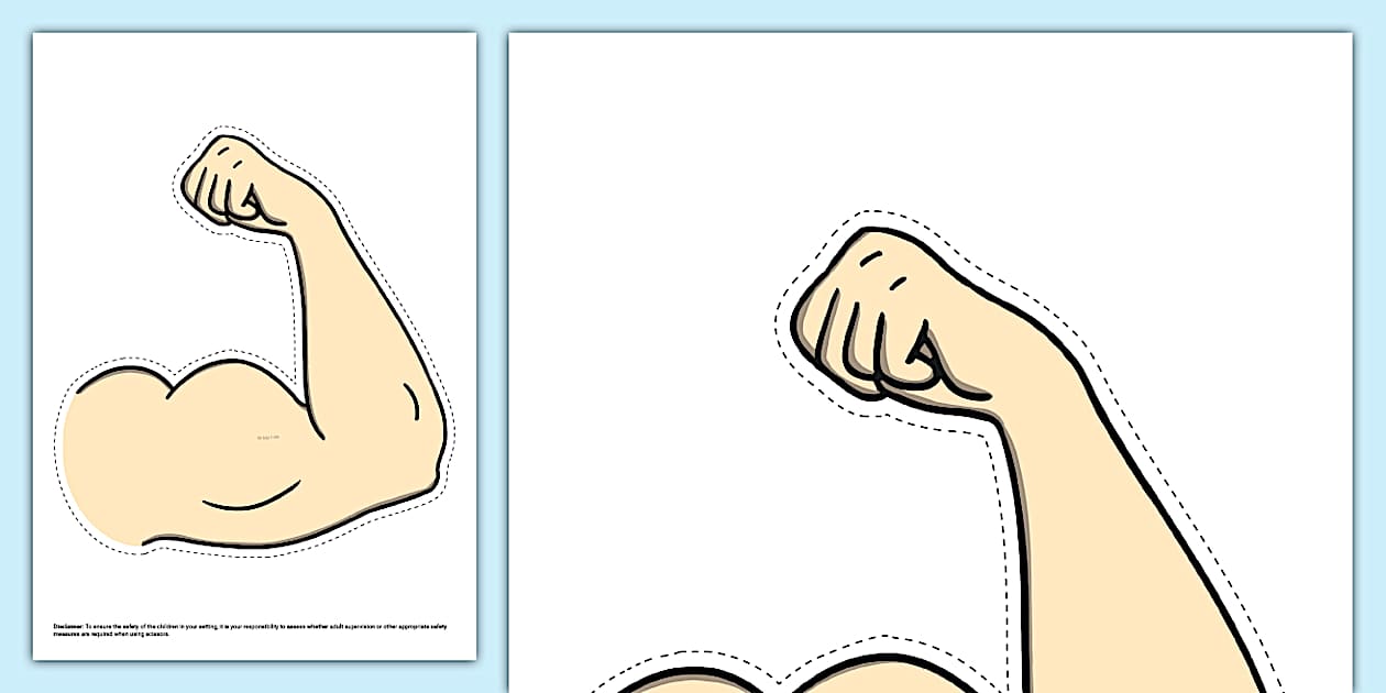 Muscle Emoticon Cut-Out (teacher made) - Twinkl