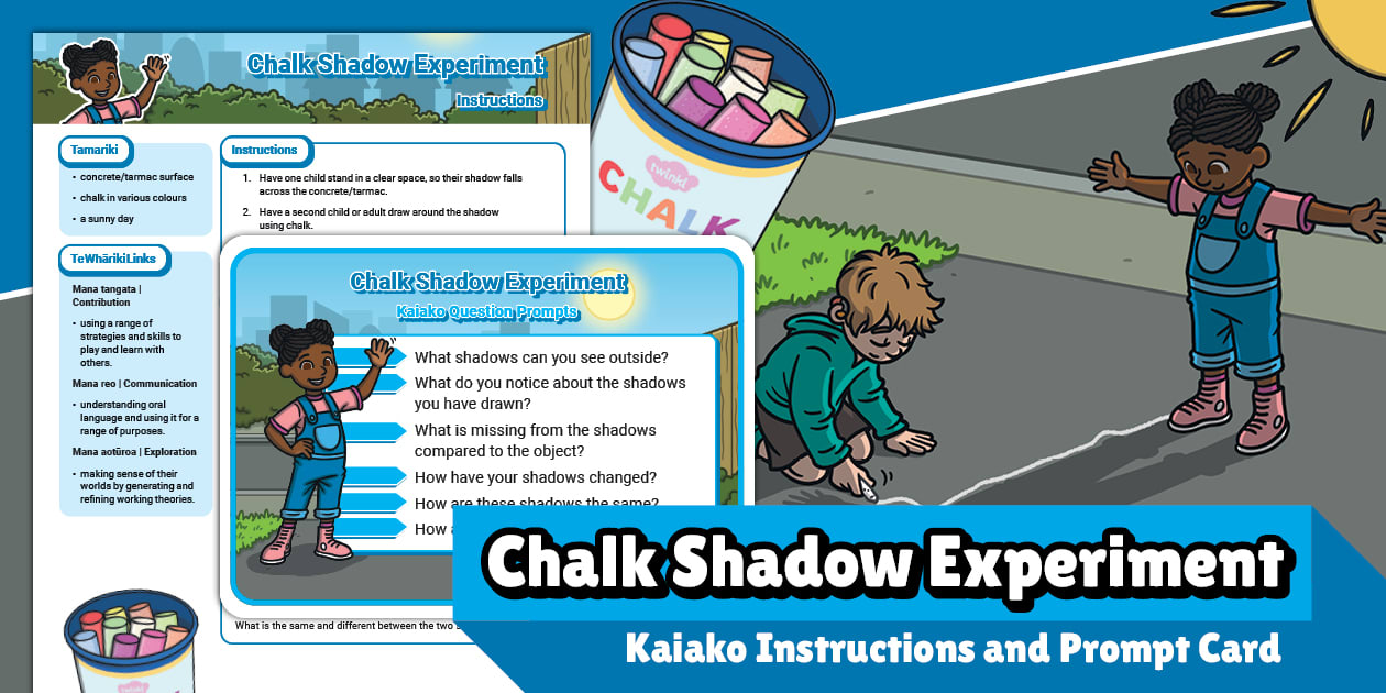 Chalk Shadow Experiment Kaiako Instructions and Prompt Card