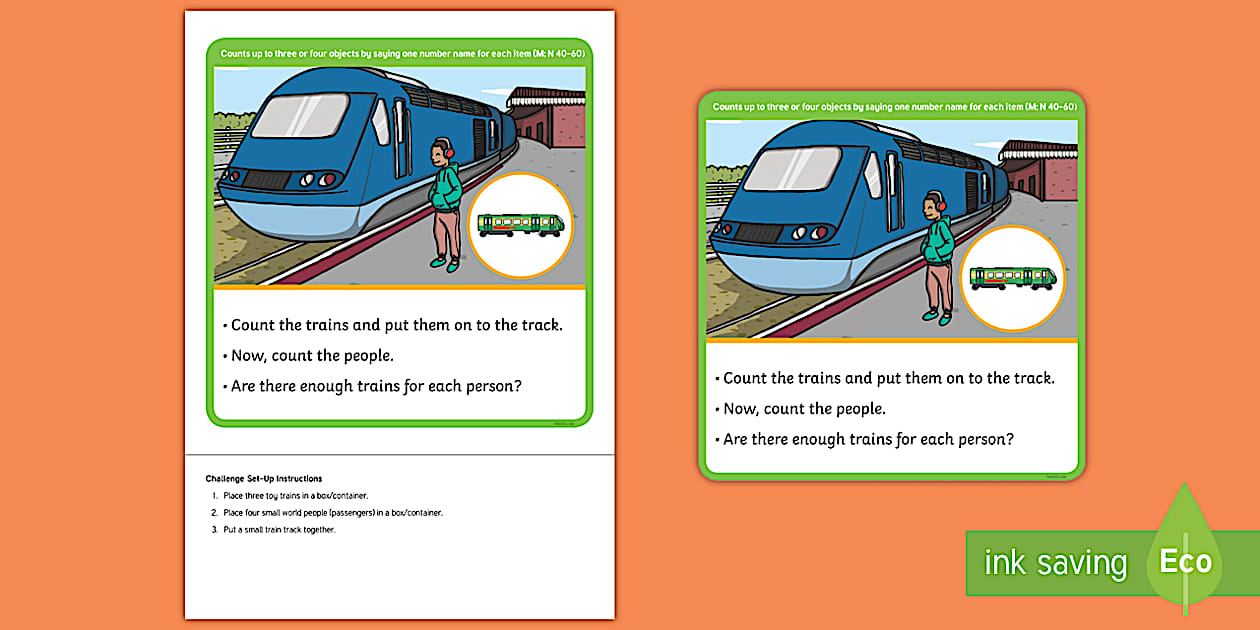 EYFS Maths Counting Challenge: Counting Trains - Twinkl