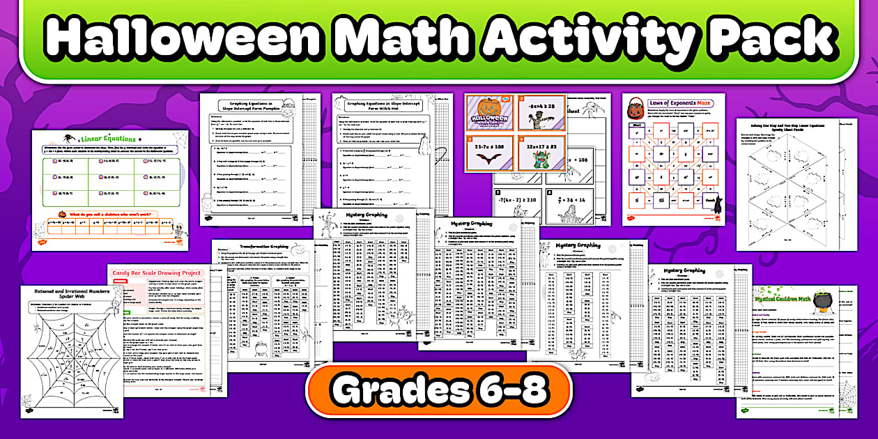 Eighth Grade Halloween Activity Pack
