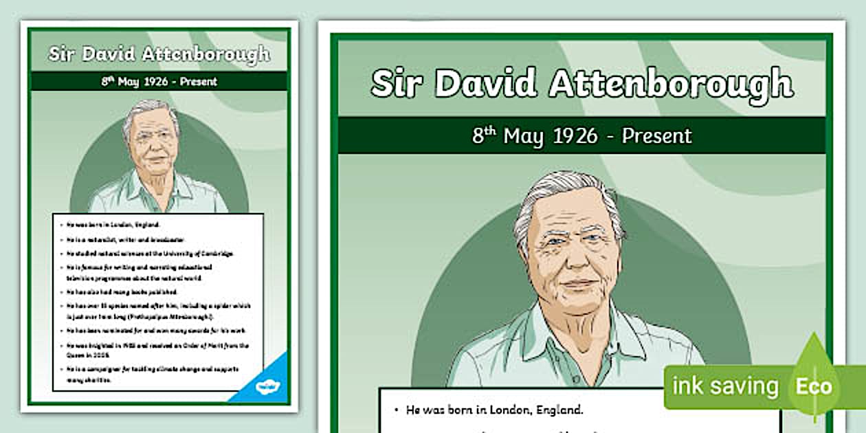 Sir David Attenborough Display Poster (teacher made)