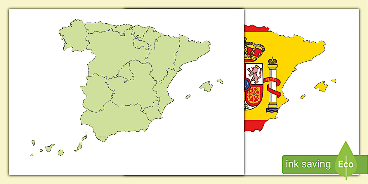 Spain Map Display Cut-Out - Twinkl