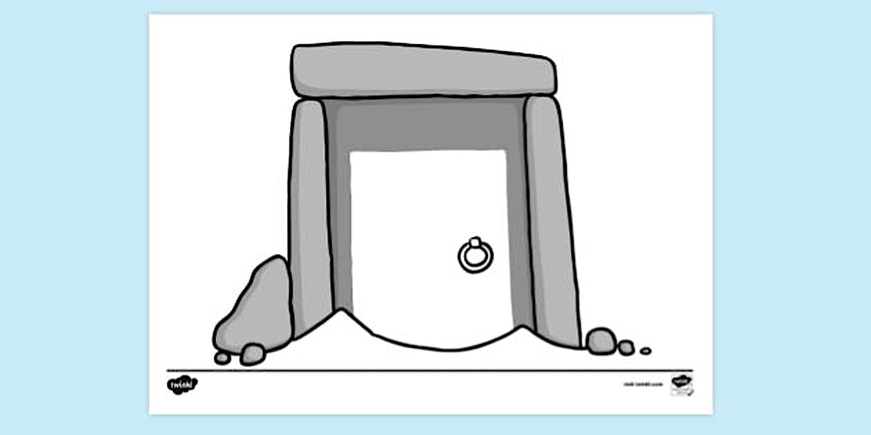 Door In Mountain Colouring Sheet | Colouring Pages