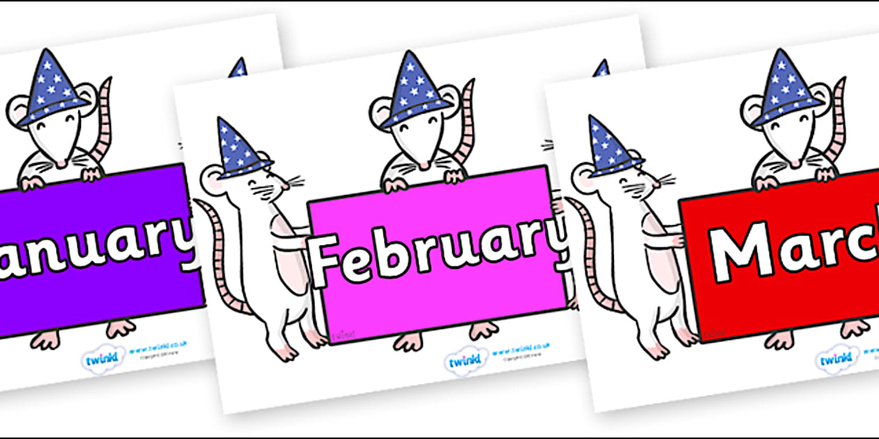 Cursive Months of the Year on Magic Mice (teacher made)