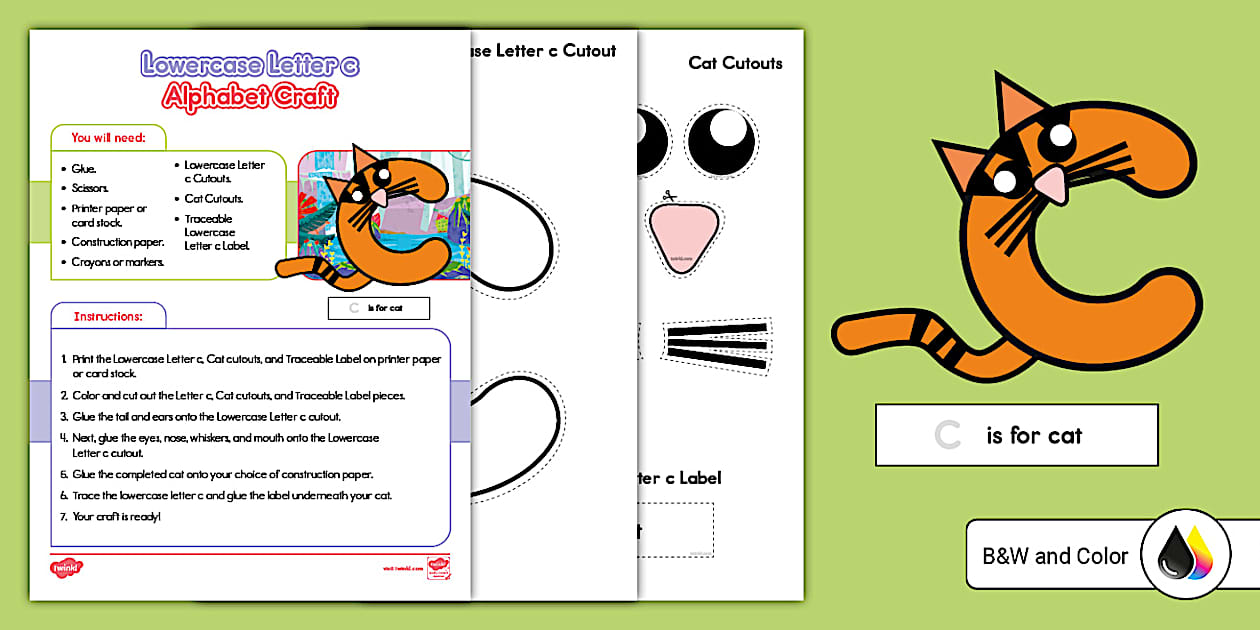 Lowercase Letter c Alphabet Craft (teacher made) - Twinkl