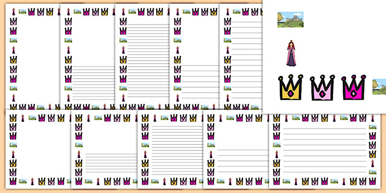 Editable Turrets and Tiaras Page Borders (teacher made)