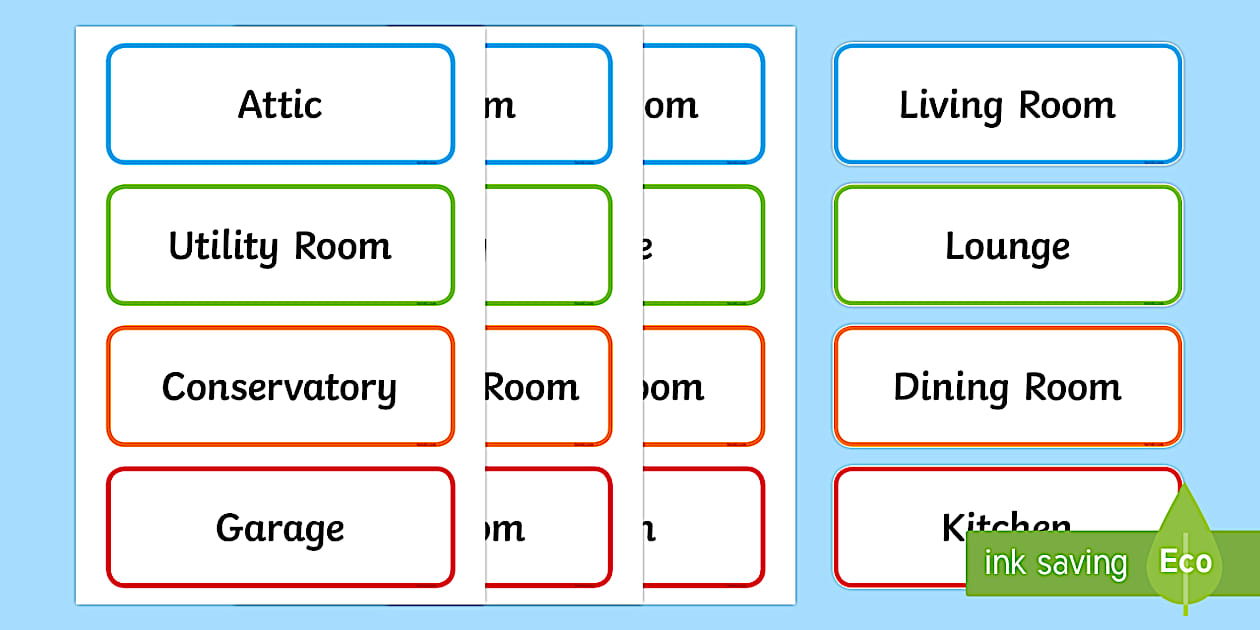 Cursive Rooms in the House Labels (teacher made) - Twinkl