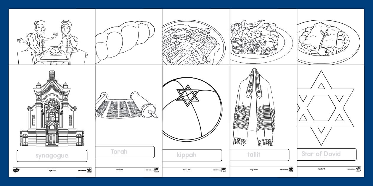 Jewish American Heritage Month Tracing and Coloring Pages