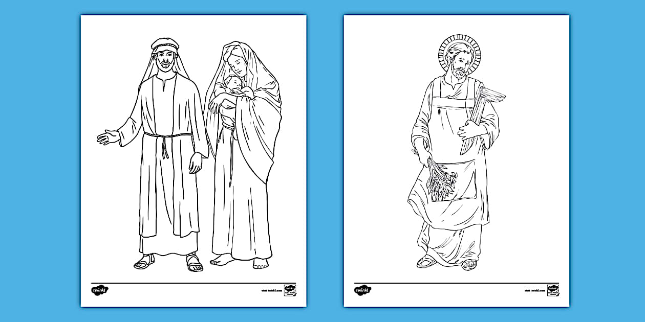 St. Joseph Coloring Sheets (teacher made) - Twinkl