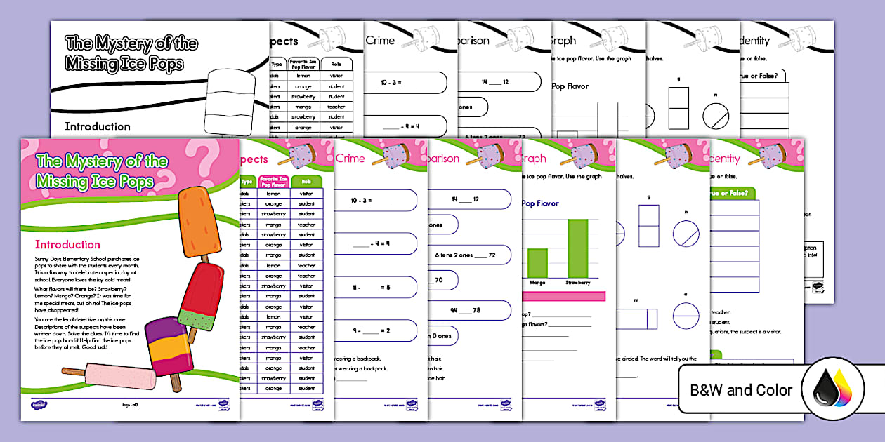 First Grade The Mystery of the Missing Ice Pops Math Project