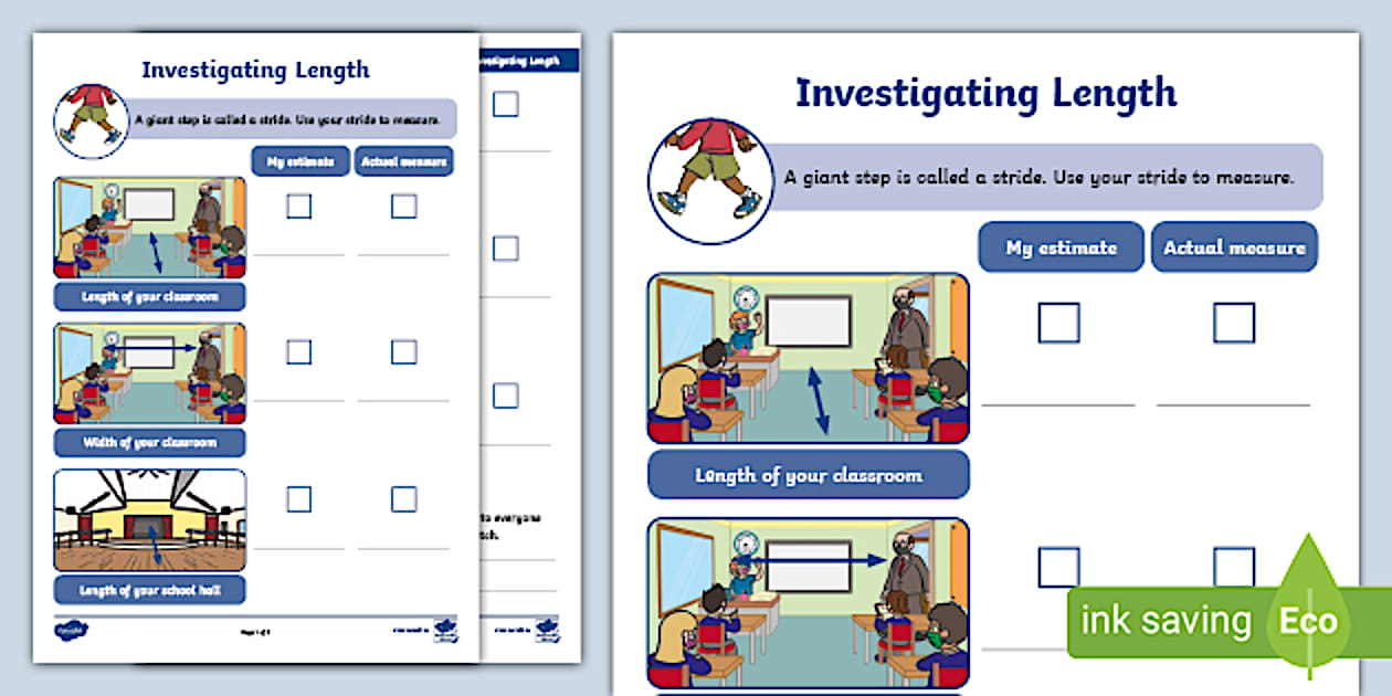 Using Non-Standard Units of Measurement Worksheet 1st and 2nd Classes