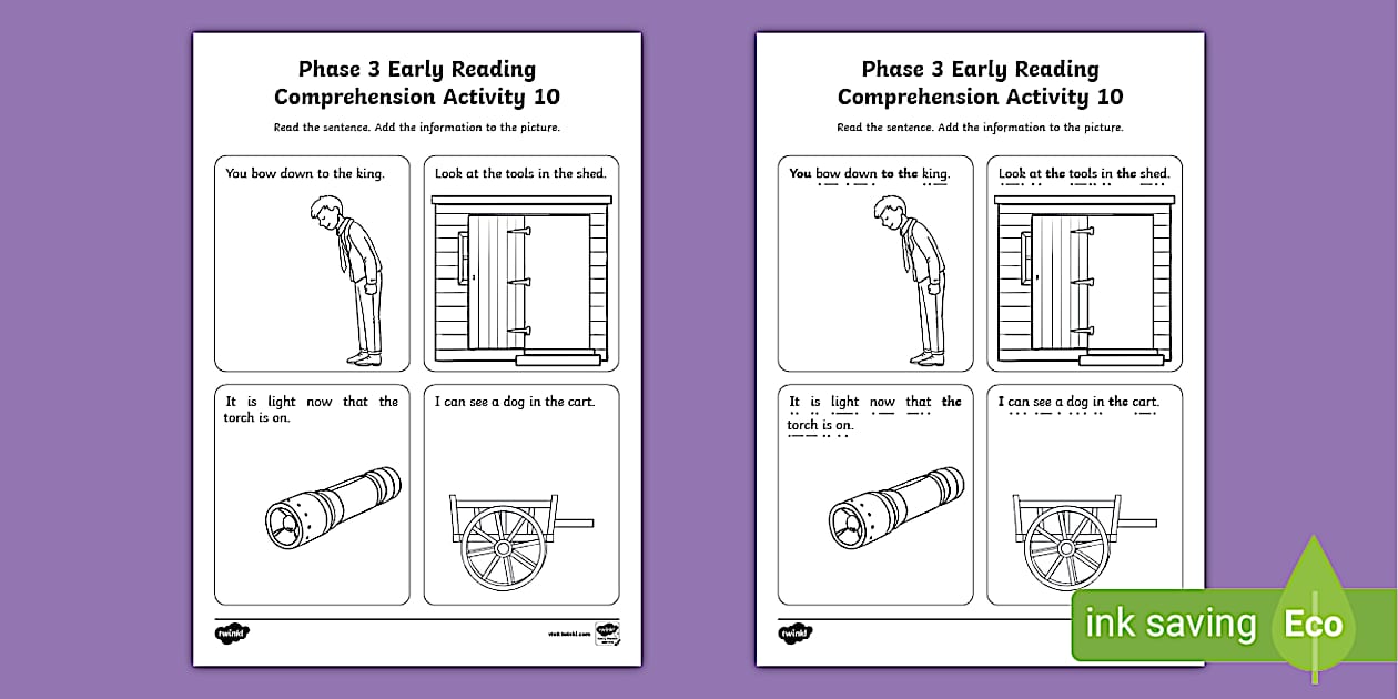 Phase 3 EYFS Reading Comprehension Activity 10 - Twinkl