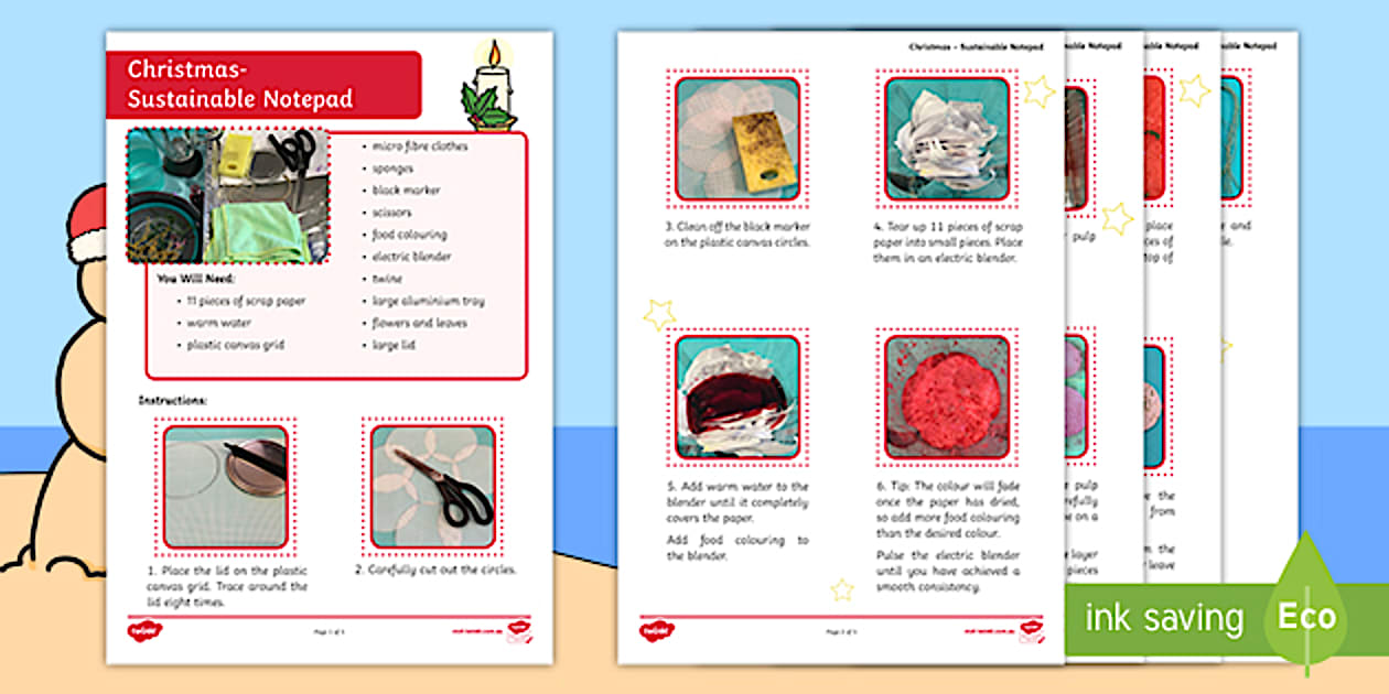 Christmas Paper Craft Printable Instruction Notebook