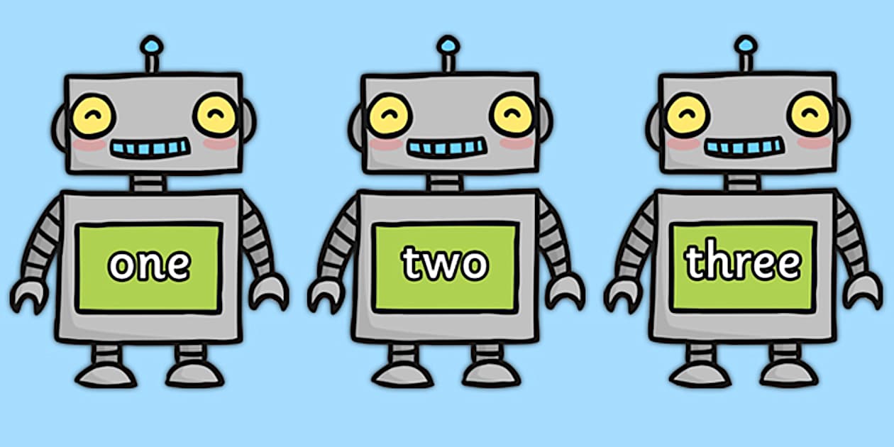 Number Words 1 to 20 on Robots - Twinkl
