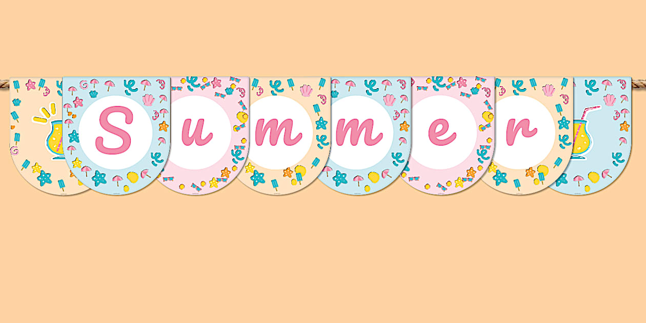 Summer Vibes Themed Summer Display Bunting (teacher made)