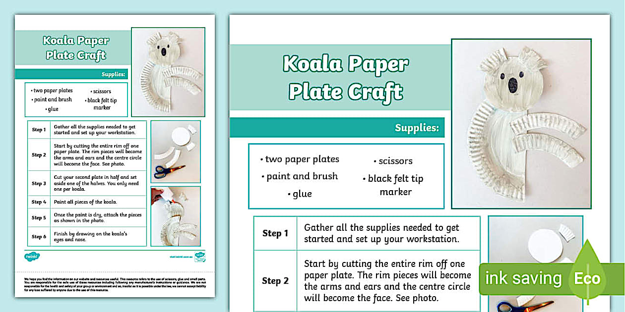 Koala Paper Plate Craft (teacher made) - Twinkl