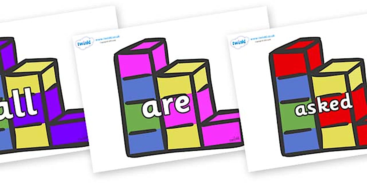 Cursive Tricky Words on Building Blocks (teacher made)