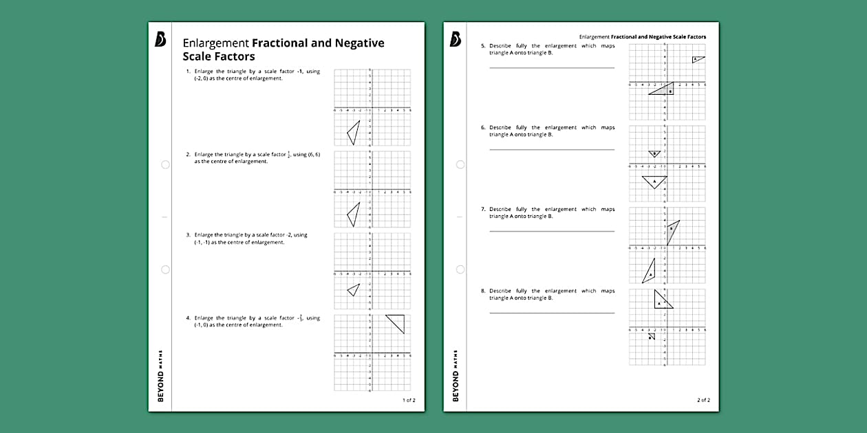 👉 Enlargement Fractional and Negative Scale Factors