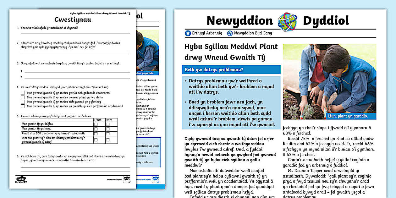 Hybu Sgiliau Meddwl Plant drwy Wneud Gwaith Tŷ CC3 Uwch