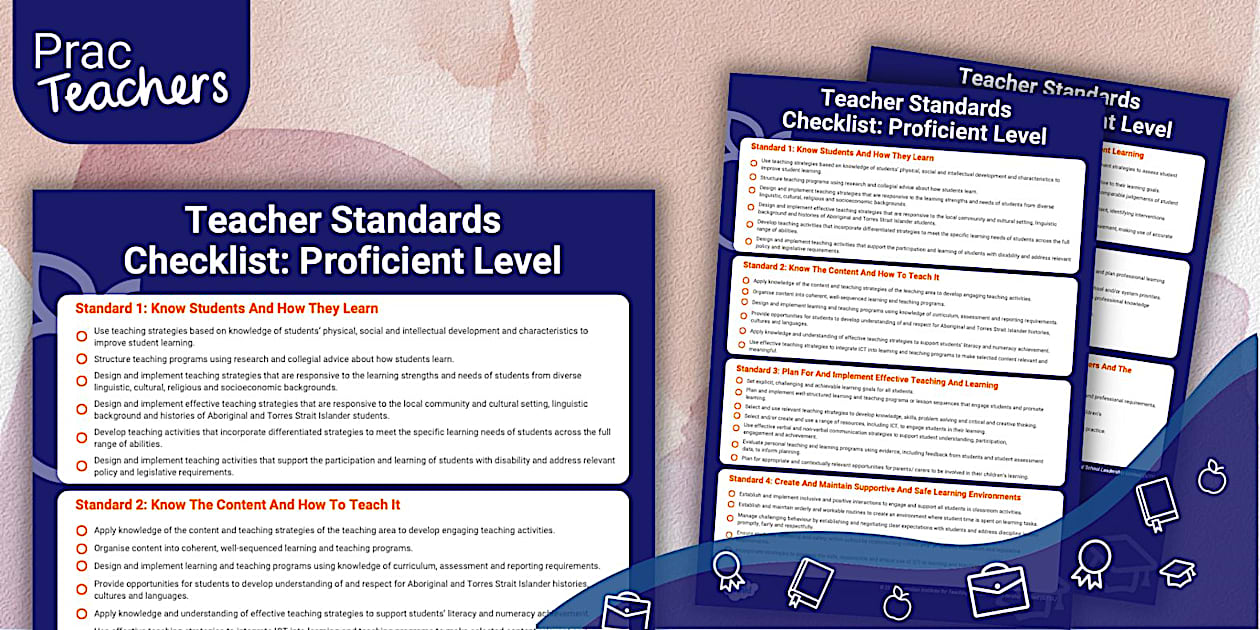 Australian Teacher Standards Checklist: Proficient Level